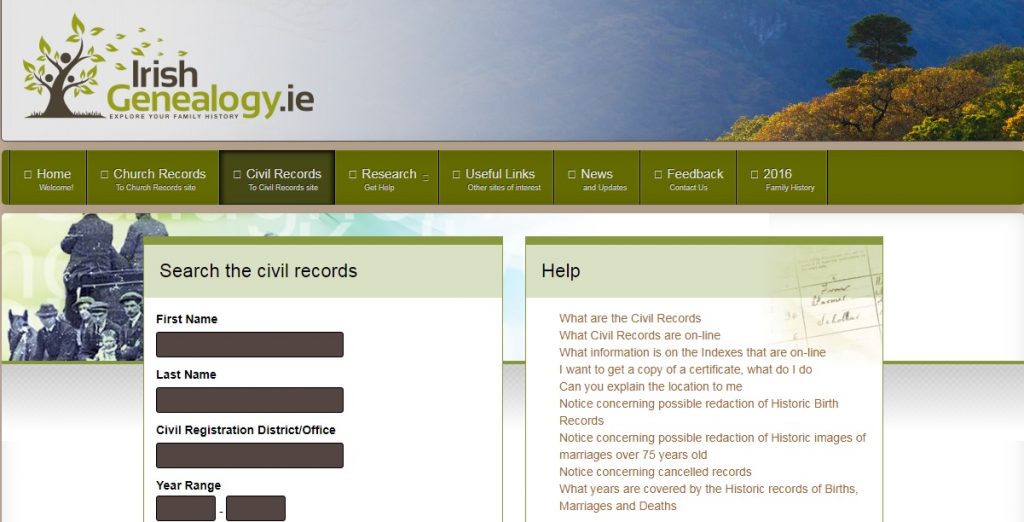 New Birth Death and Marriage records at www.irishgenealogy.ie